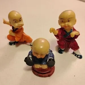 Vintage | Accents | Vintage Monk Figurines In Orange And Red Robes ...
